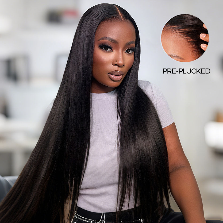Straight Hair Pull Go Drawstring Glueless Wig 6x5 13x6 Pre-everything ...